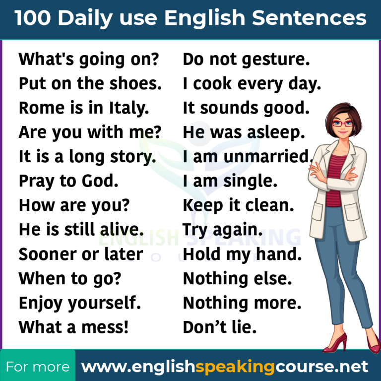 100 Daily use English Sentences