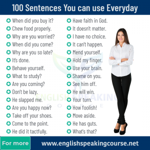 100 English Sentences for Regular Use