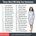 Three-Word 100 Daily Use Sentences
