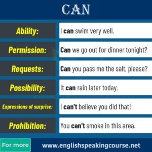 Use of Can In English