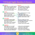 110 Simple English Questions & Answers